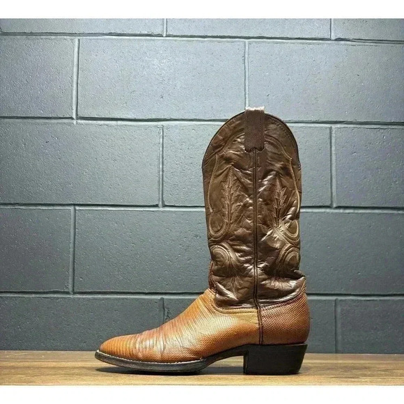 Larry Mahan | Shoes | Vintage Larry Mahan Brown Teju Lizard Western ...